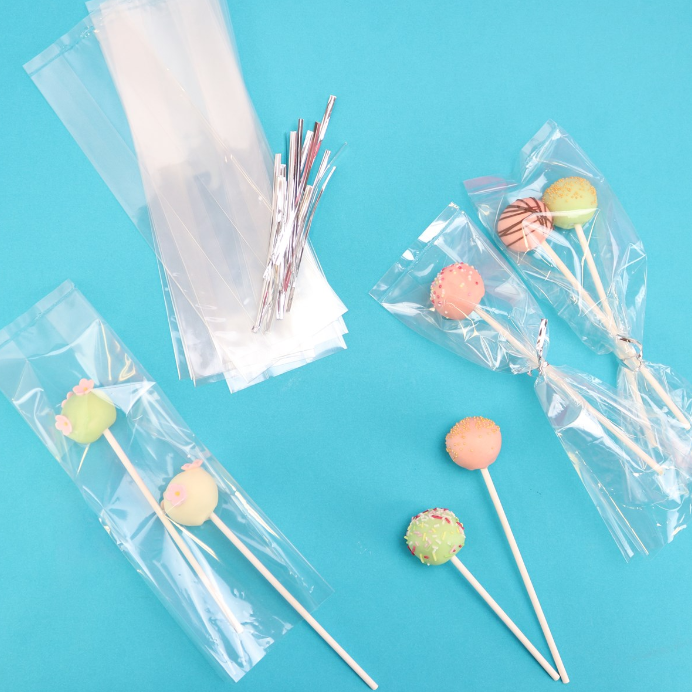 Cake pops vrećice sa srebrnim vezicama PK/25 254x76mm - Dora trgovina shop